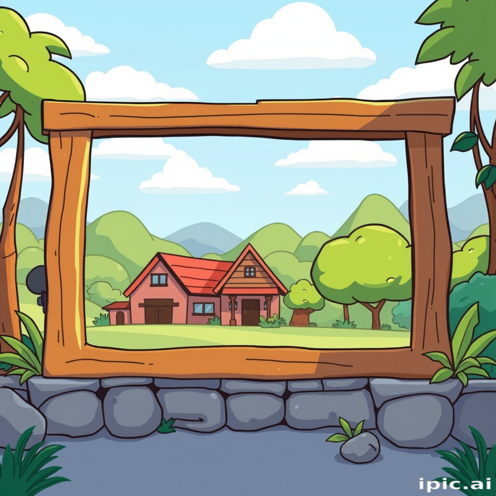 A Charming House Nestled Among Lush Green Trees and Rolling Hills.
