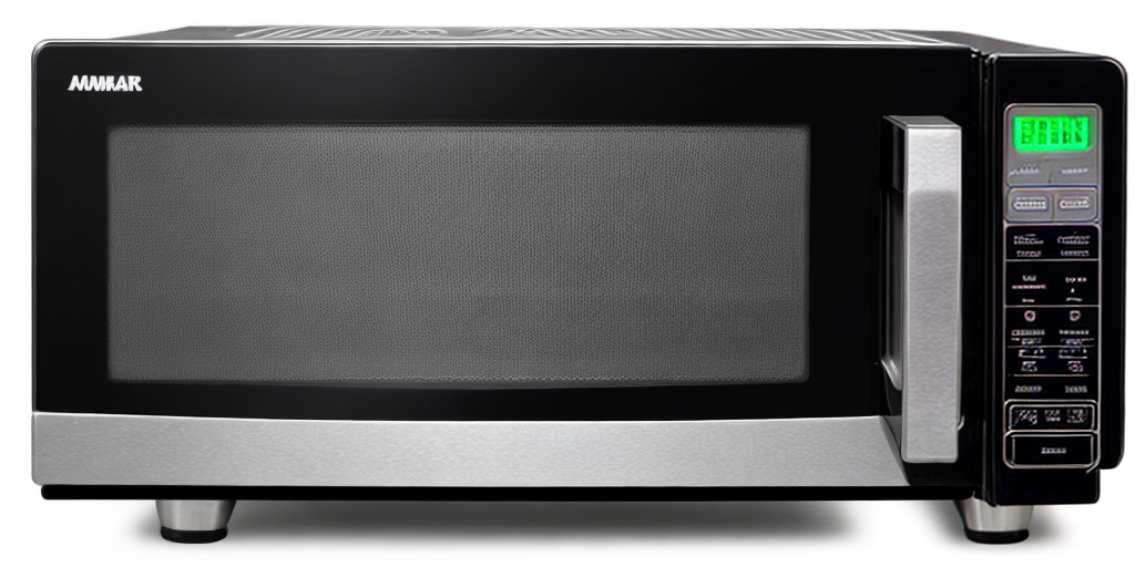 Generate a logo for a reverse microwave. It makes food cold ...