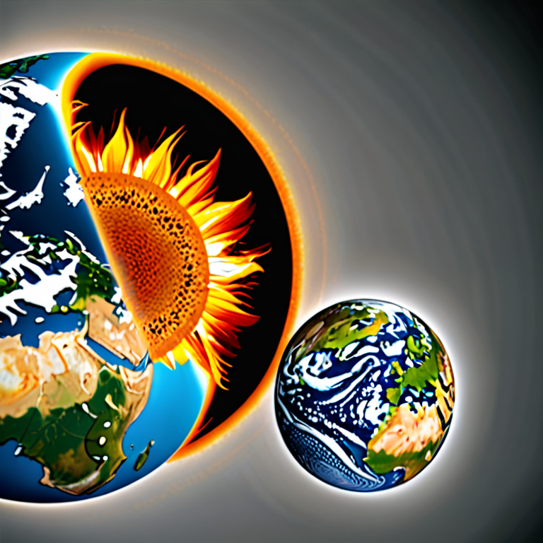 collision the Sun and the Earth realist