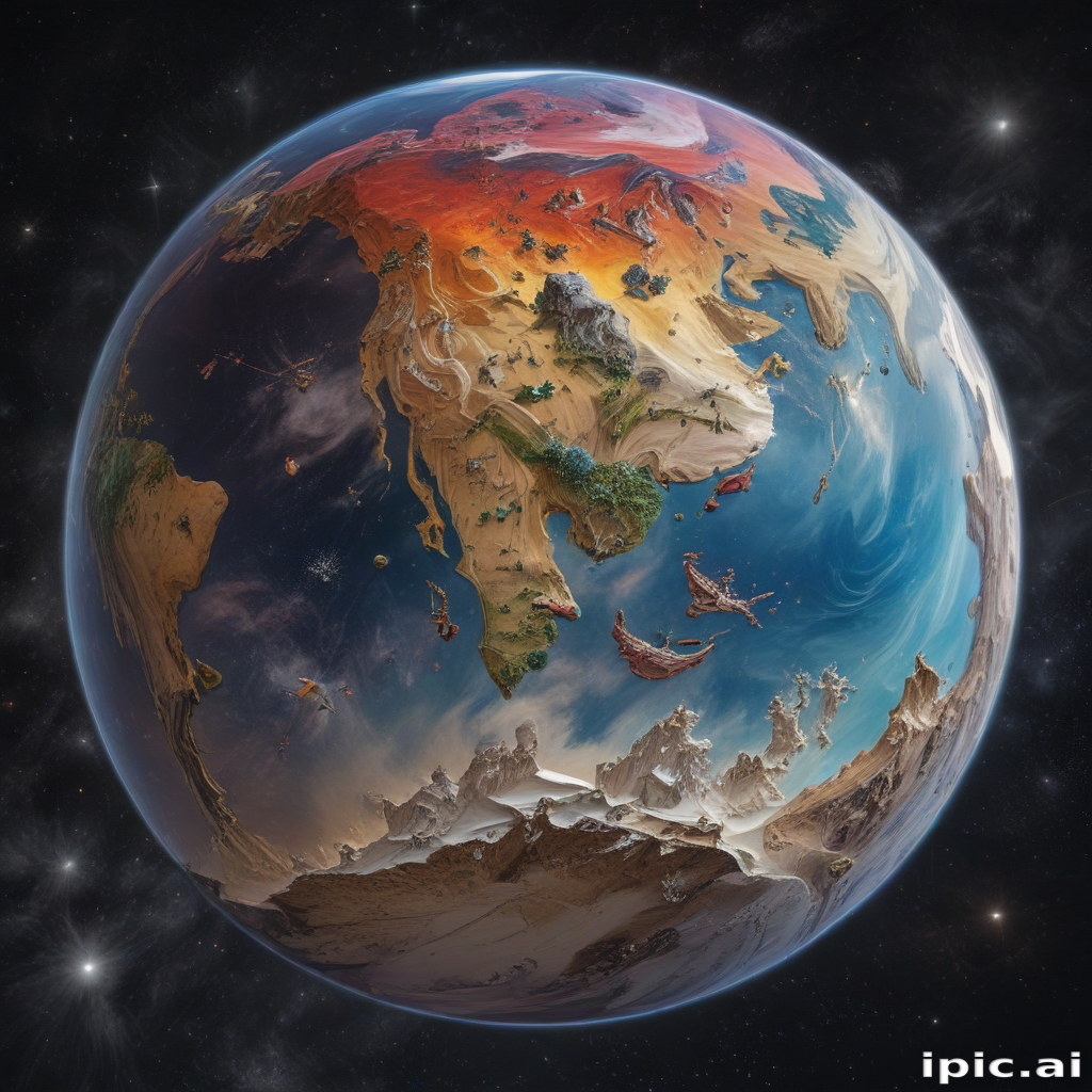 A Stunning Artistic Representation of Earth Featuring Vibrant ...