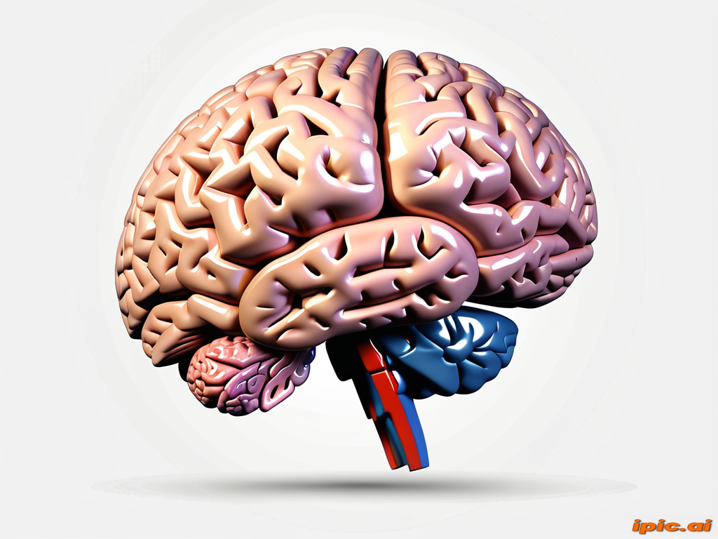 Intricate 3D Model of a Human Brain Showcasing Complex Neural Structures