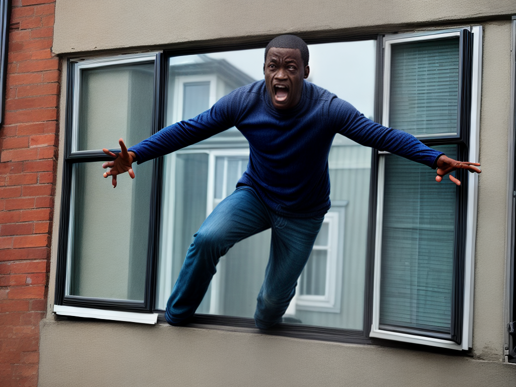 man get out from window