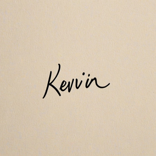 Elegant Calligraphy of the Name Kevin on a Textured Background