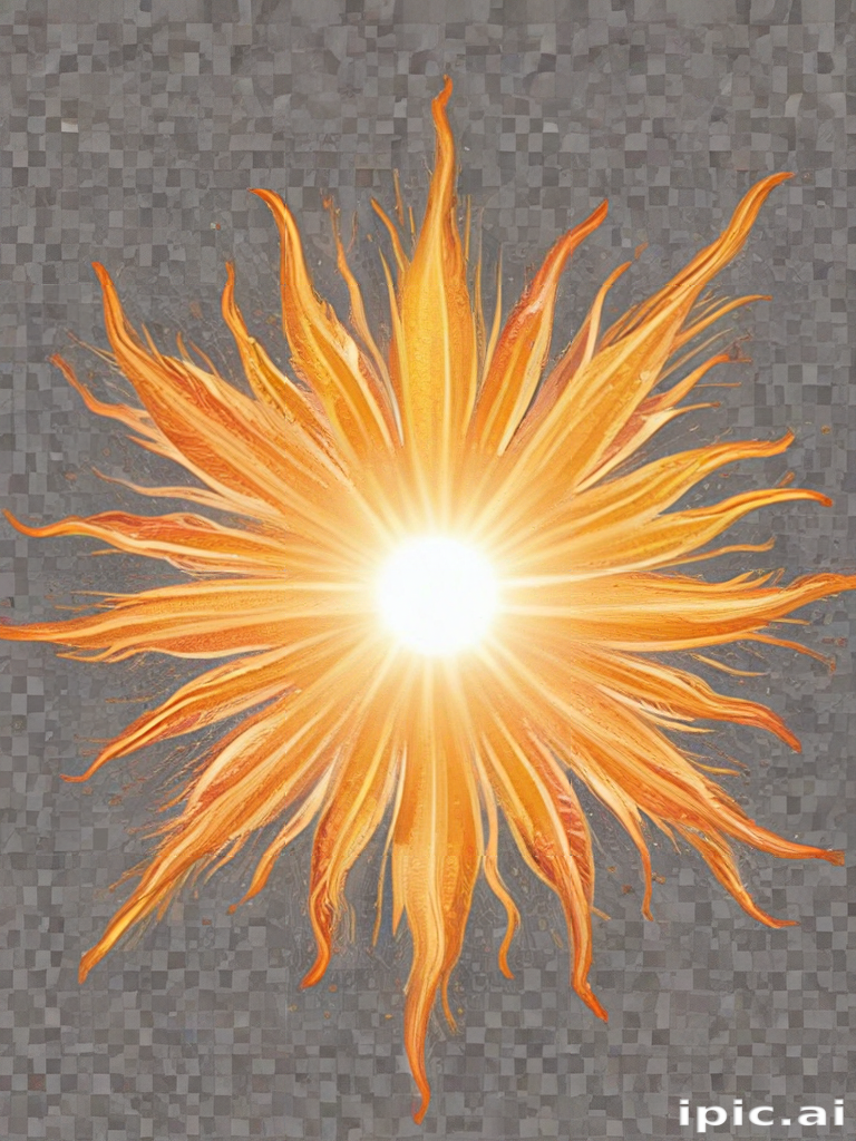 Radiant Sunburst Design with Vibrant Orange Rays Against a Subtle ...