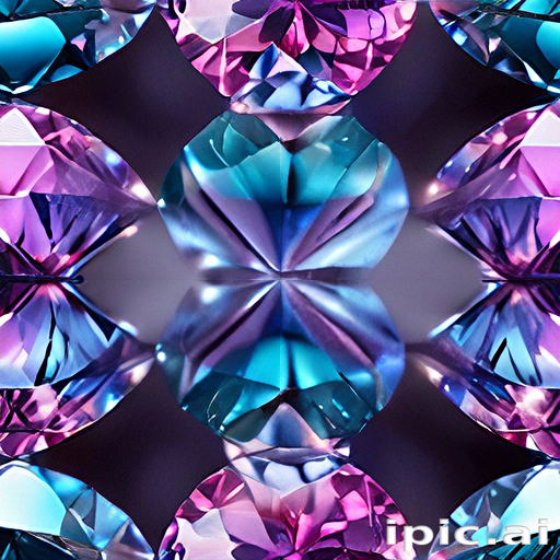 Colorful Heart-Shaped Gems Sparkling in a Beautiful Symmetrical Arrangement