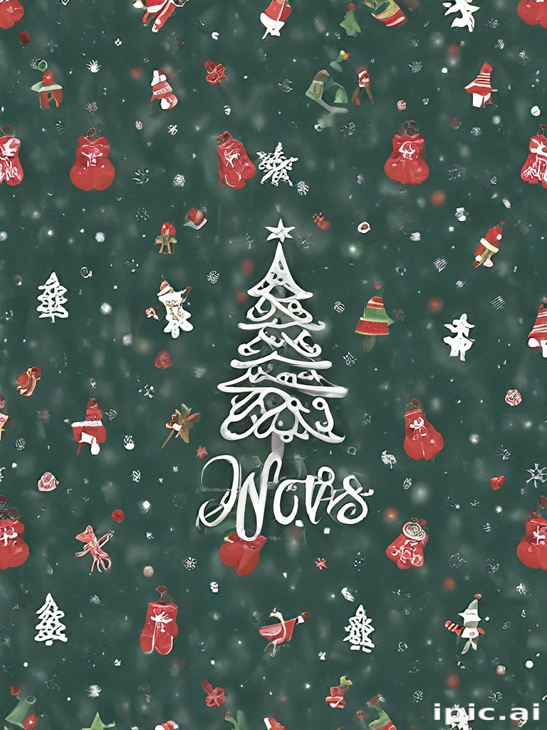 Festive Holiday Pattern Featuring Trees, Ornaments, and Cheerful ...