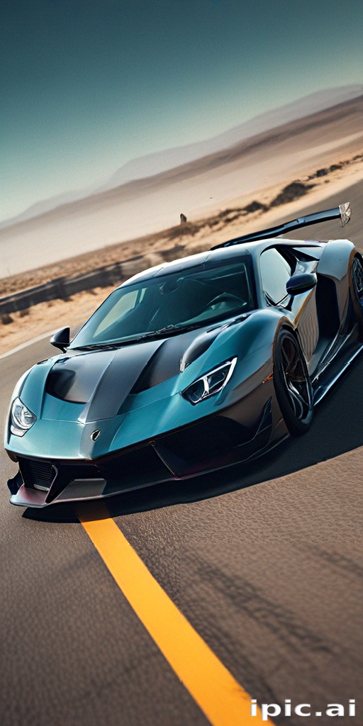 Stunning High-Performance Sports Car Displayed on Desert Road Adventure