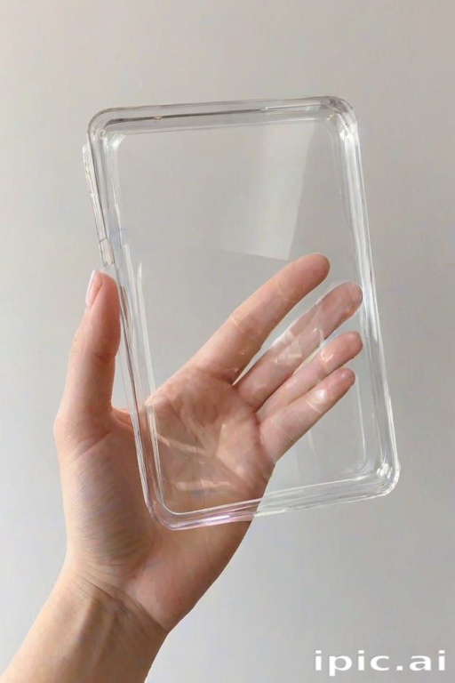 Transparent Clear Case Being Held in Hand Against Neutral Background