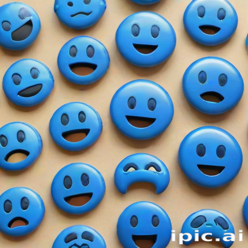 A Colorful Collection of Blue Emoji Faces Representing Various Emotions ...