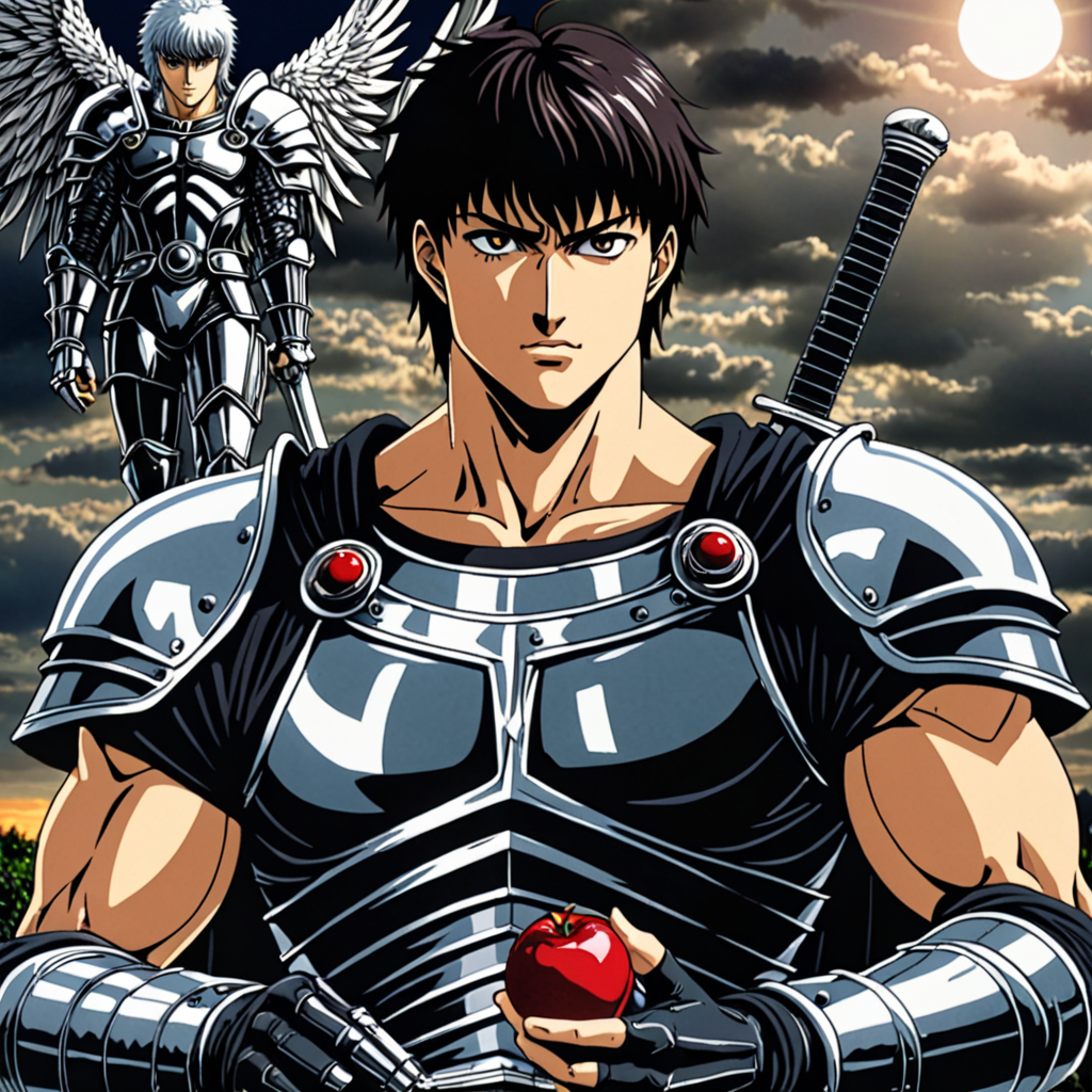 guts and griffith from berserk in death note realm