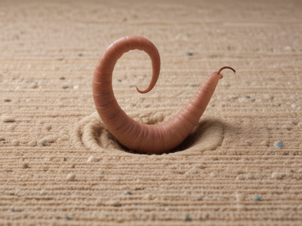 Flying Earworm dancing on flying carpet looking like earthworm coming ...
