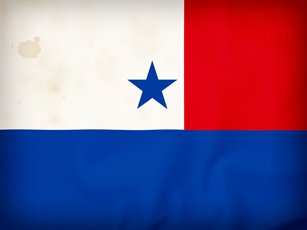 The National Flag of Panama Featuring Red, White, and Blue Colors