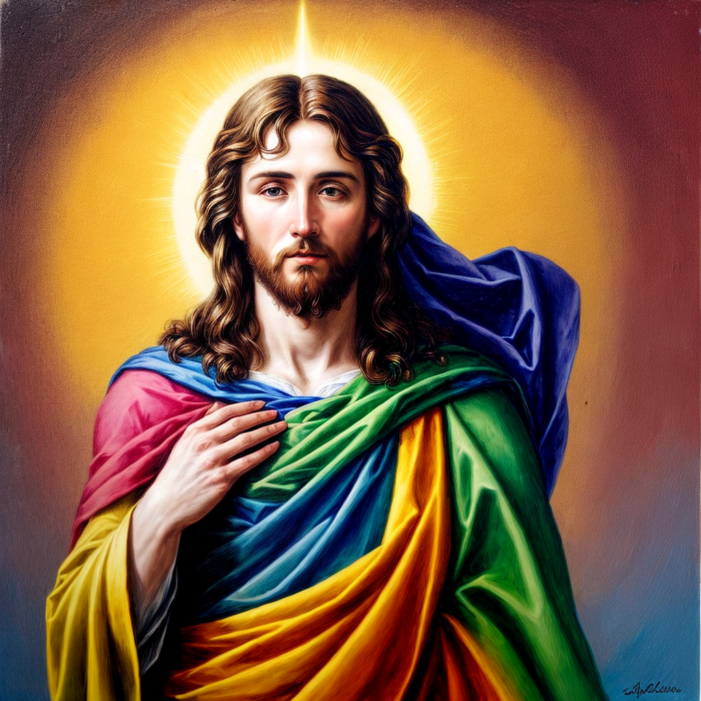 Christ with Aura - Most Gorgeous, Beautiful and Holy Art of Positive Energy