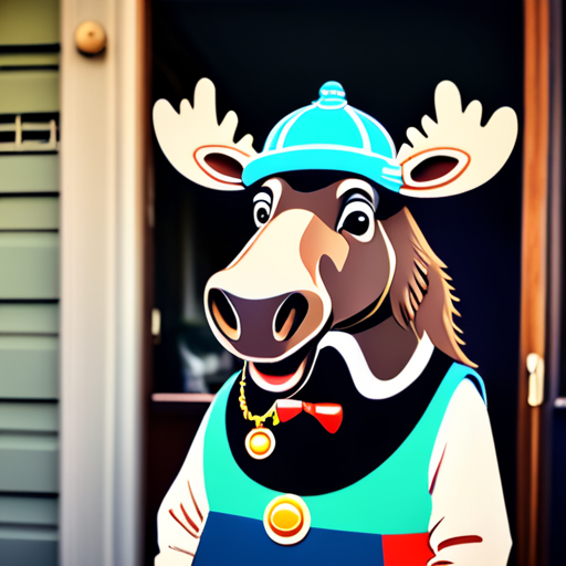 An anonymous nanny moose in disney style