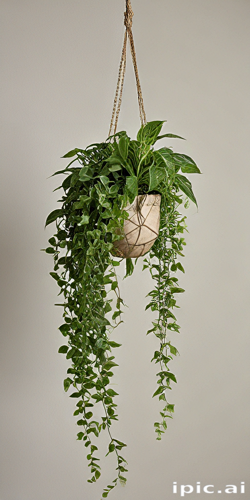 Beautiful Hanging Plant Displaying Lush Greenery in a Stylish Pot
