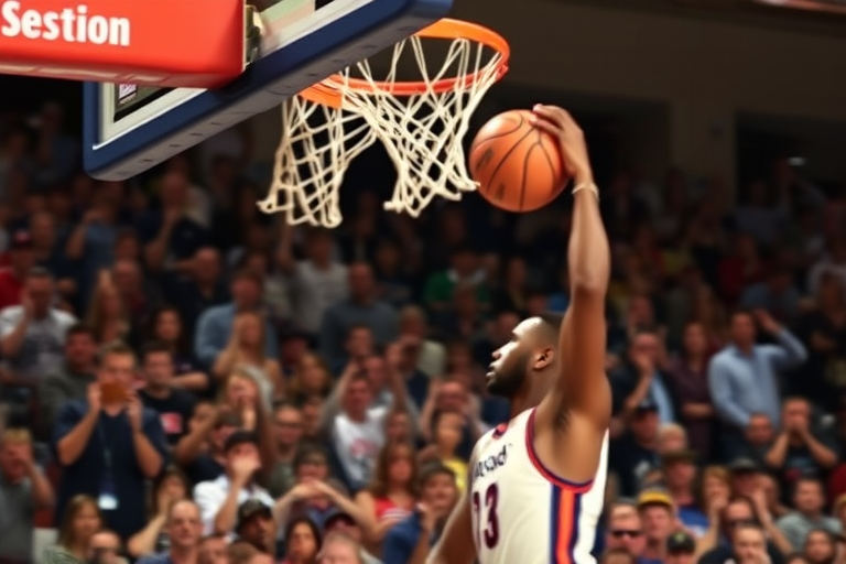 Spectacular Basketball Dunk Captivates Excited Crowd During Intense ...