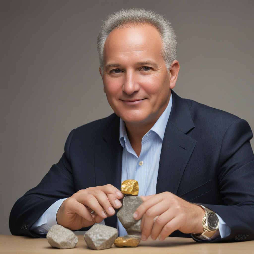 Peter Schiff with a pet rock of gold