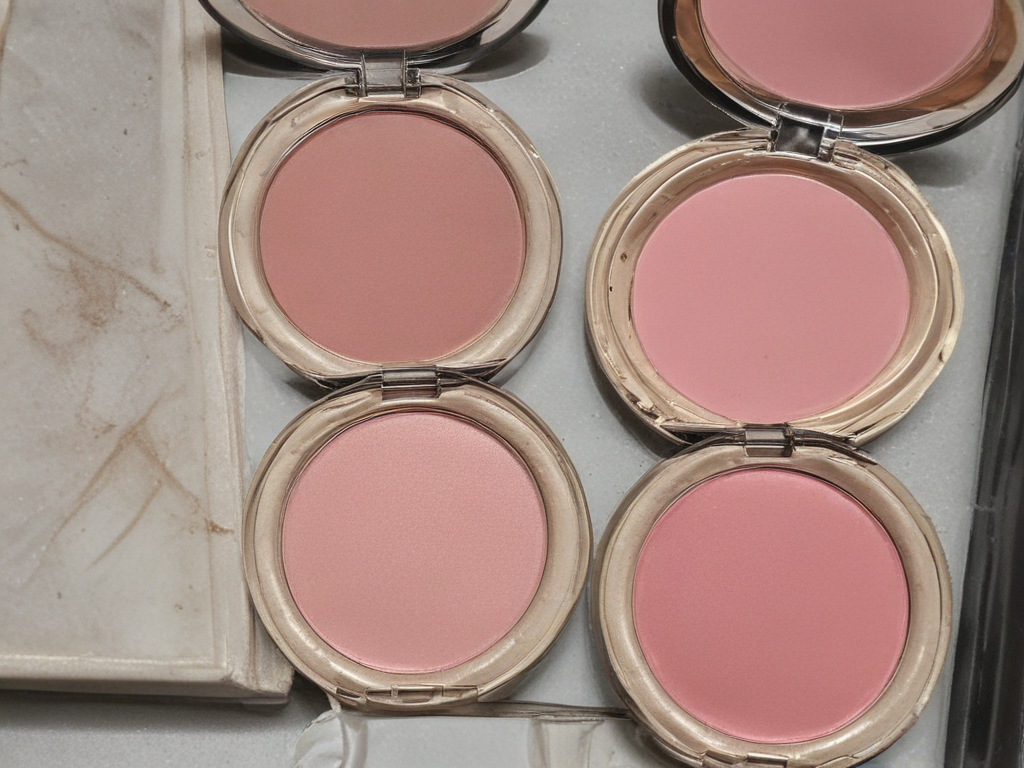 Four Elegant Blush Compacts in Soft Pink Shades for Beautiful Looks