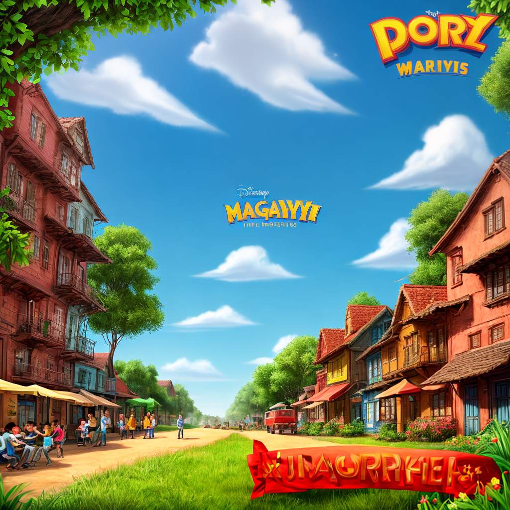 disney x pixar themed movie poster, title "Magyarország", background is ...