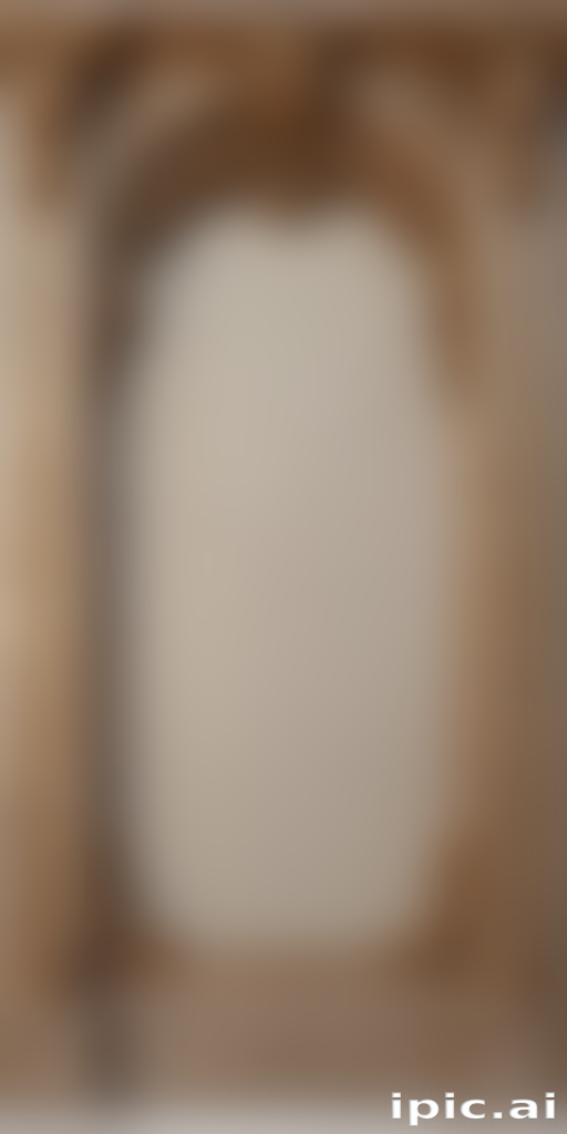 A Beautifully Crafted Wooden Archway with Intricate Details and Soft ...