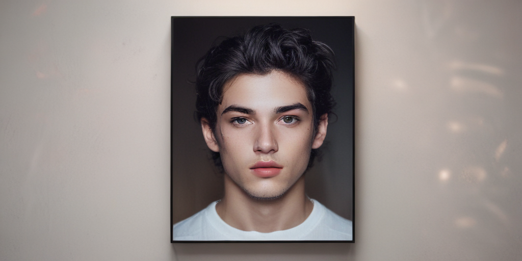 Stunning Portrait of a Young Man with Striking Features and Expression