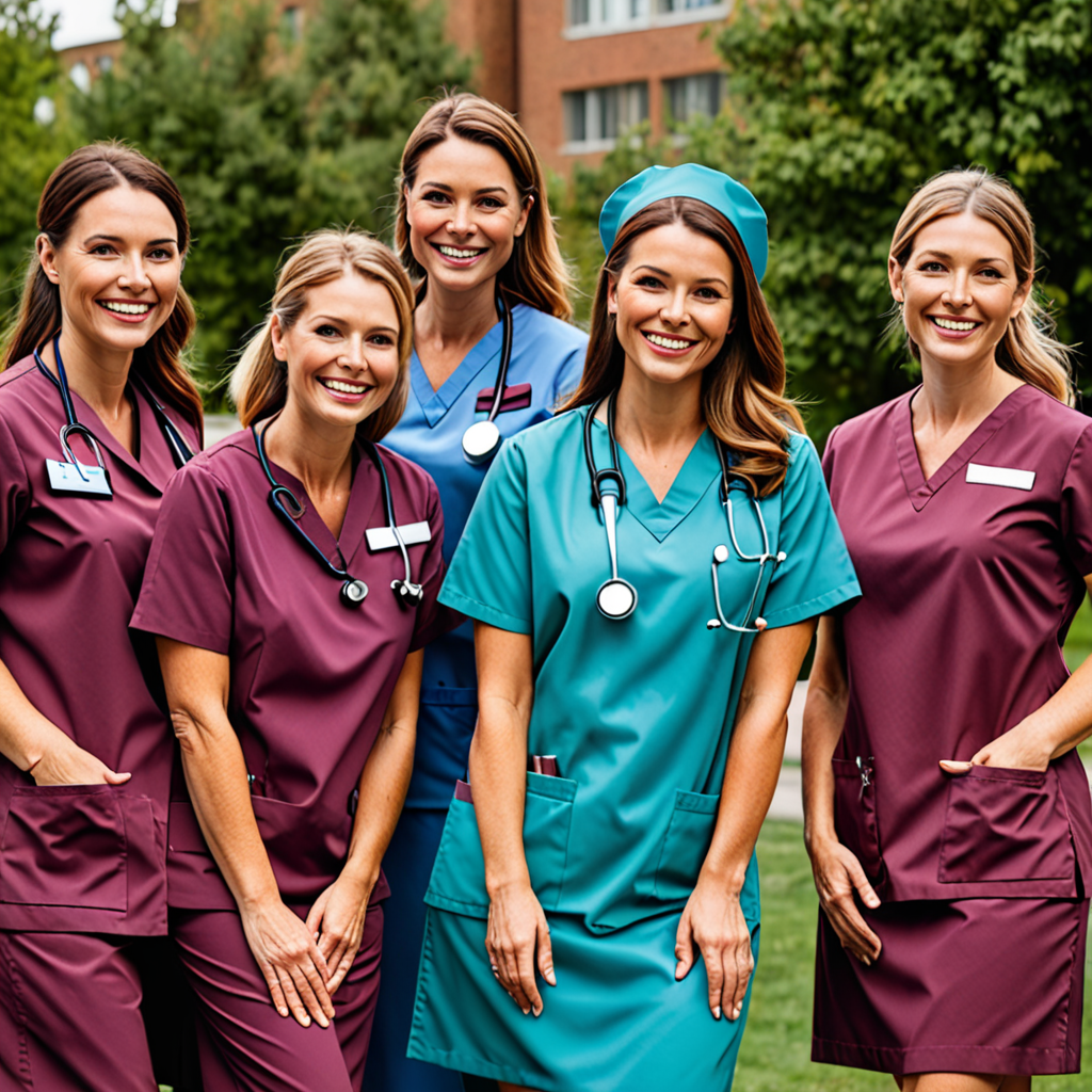 HI-RES PHOTO OF NURSES OUTSIDE smiling