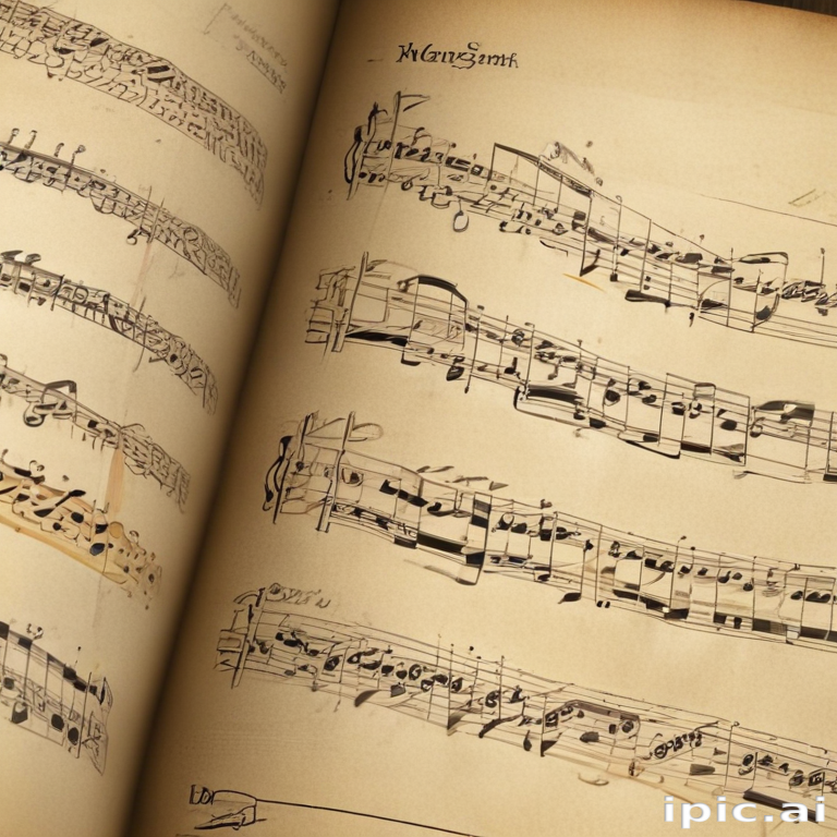 Elegant Handwritten Musical Notation from a Vintage Songbook Collection