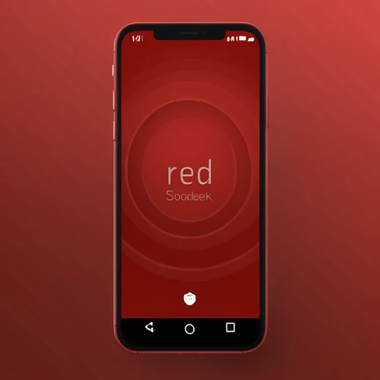 Stylish Smartphone Displaying a Vibrant Red Background with Minimalist ...