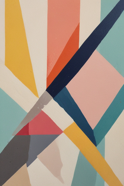 Geometric abstract mcm painting