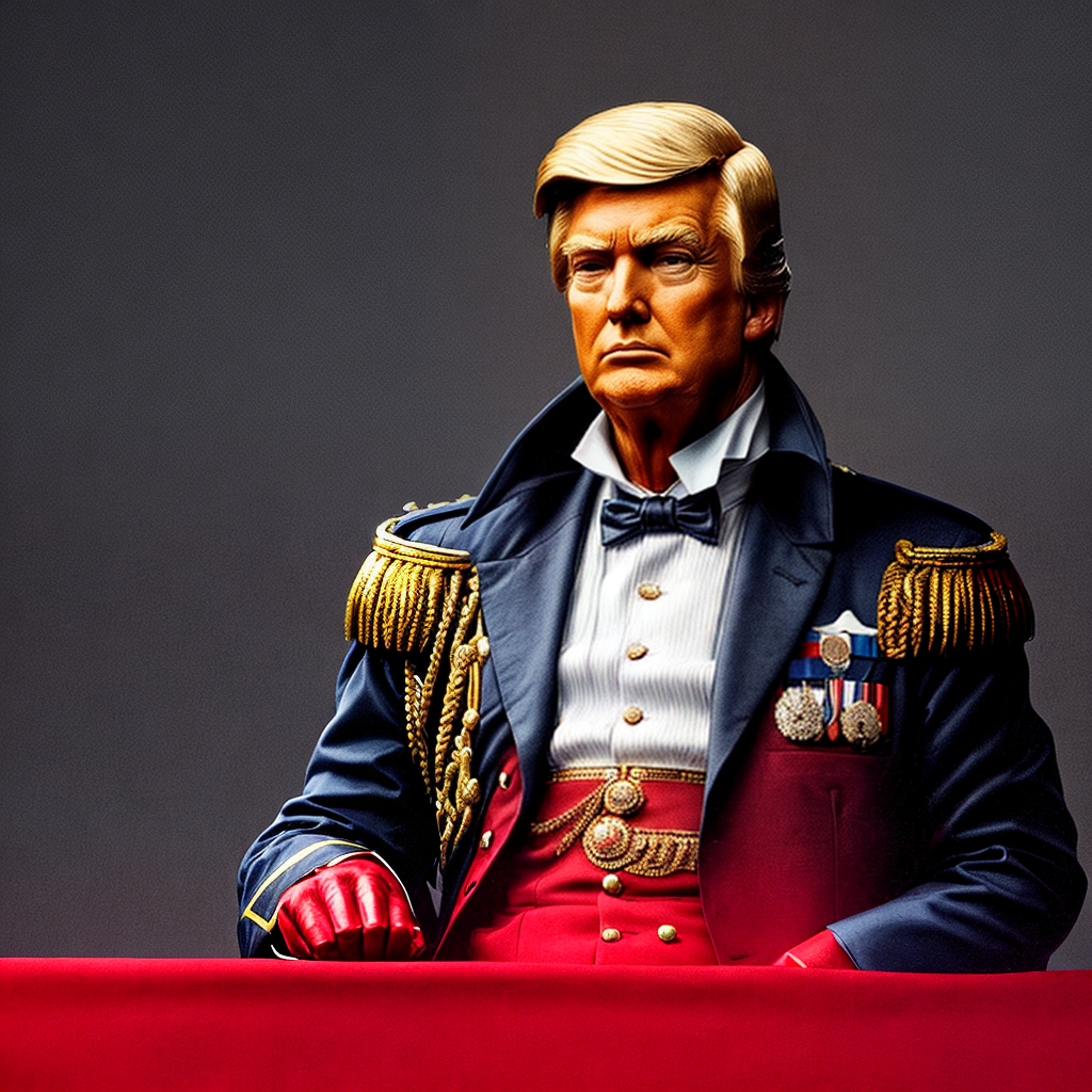 A full figure Donald Trump as the Emperor of the United States in full ...