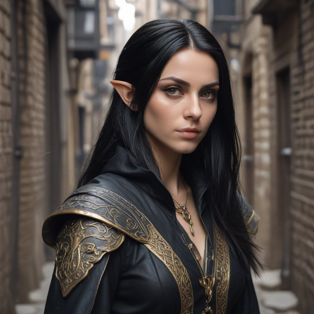 orzhov syndicate high elf rogue woman with gold eyes and black hair ...