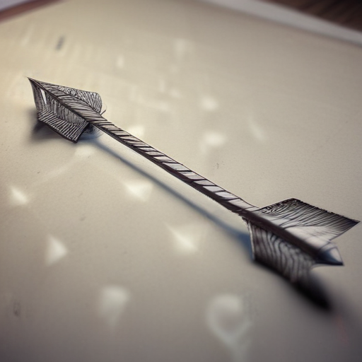Handcrafted Artistic Arrow Design with Intricate Details on a White Surface