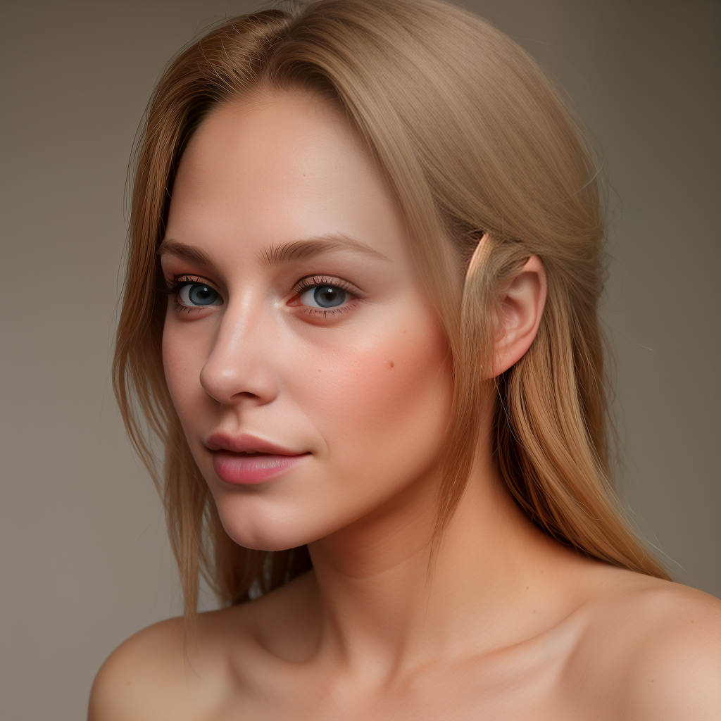 A Close-Up Portrait of a Young Woman with Natural Beauty and Soft Features