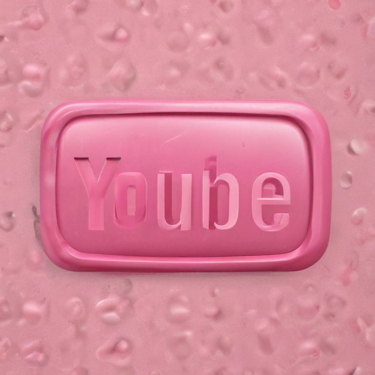 A Playful and Colorful Representation of the YouTube Logo in Pink.