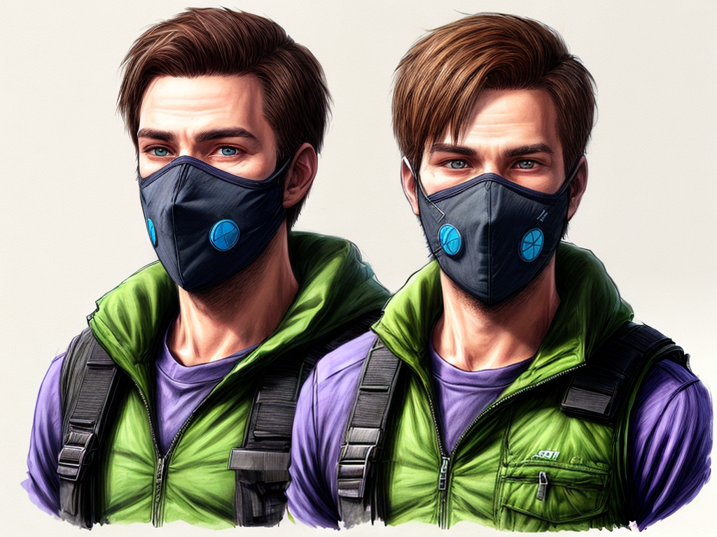 drawing of a dayz guy with a vest and mask