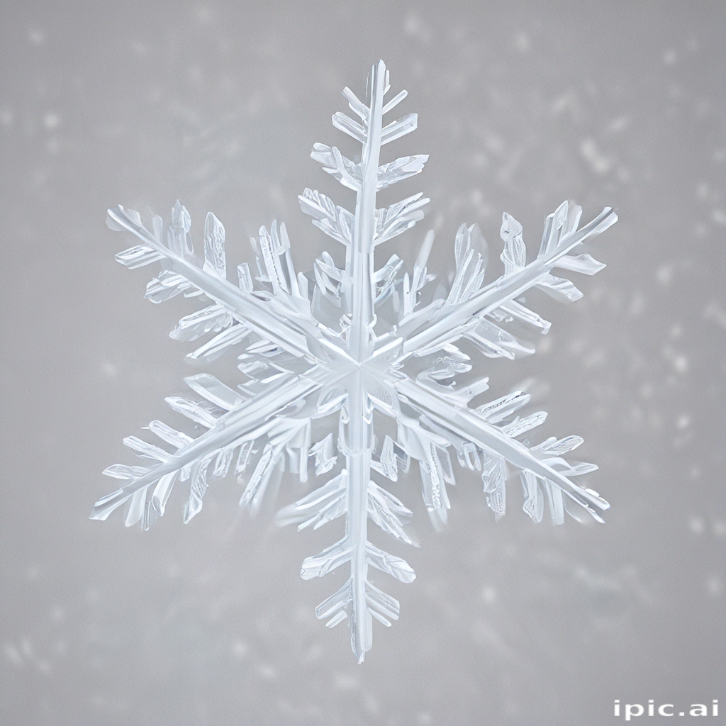 Intricate Frozen Crystal: A Beautiful Snowflake Captured in Detail