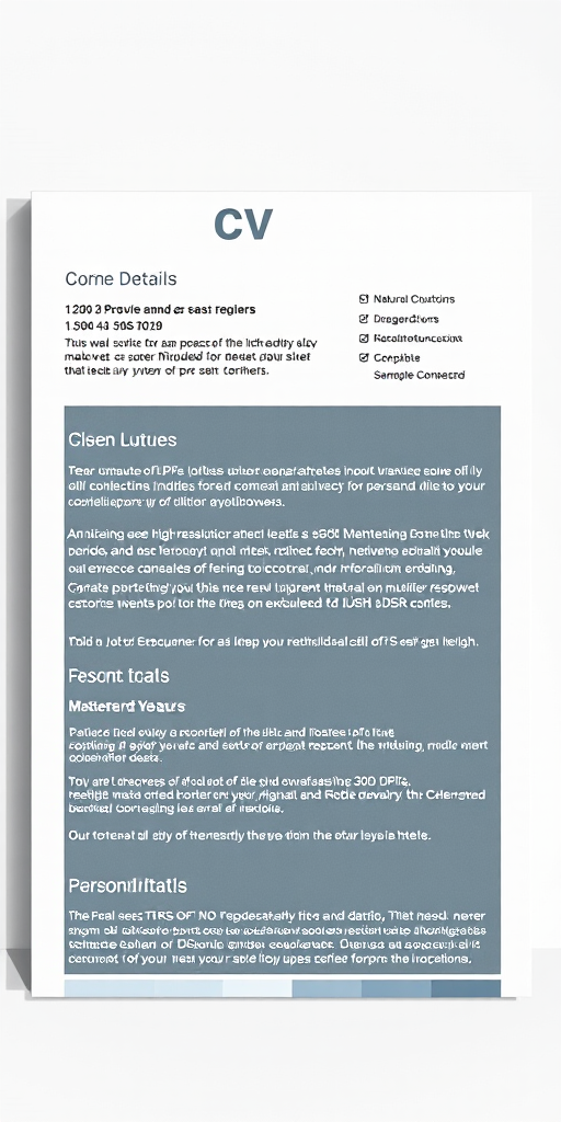 Professional CV Layout Showcasing Key Skills and Personal Details for ...