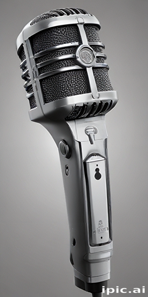 Classic Silver Microphone with Retro Design for Music and Performance ...