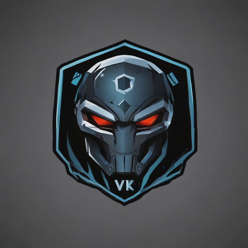 VTK logo for gamer squad ,shinny,futuristic,Japanese style,esports VTK around logo