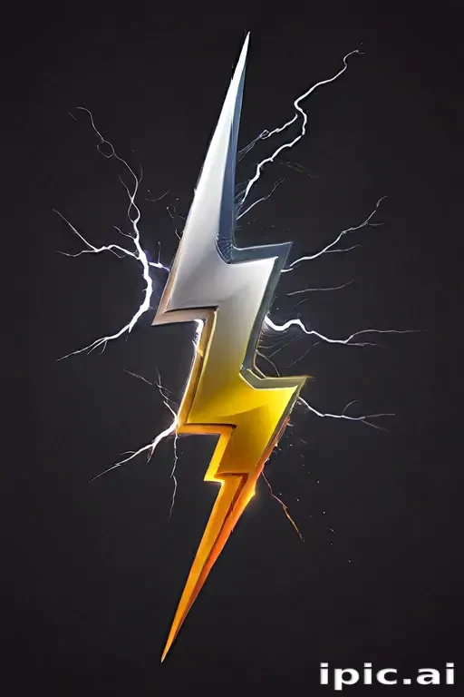 Striking Lightning Bolt Design with Dynamic Colors and Electric Energy ...