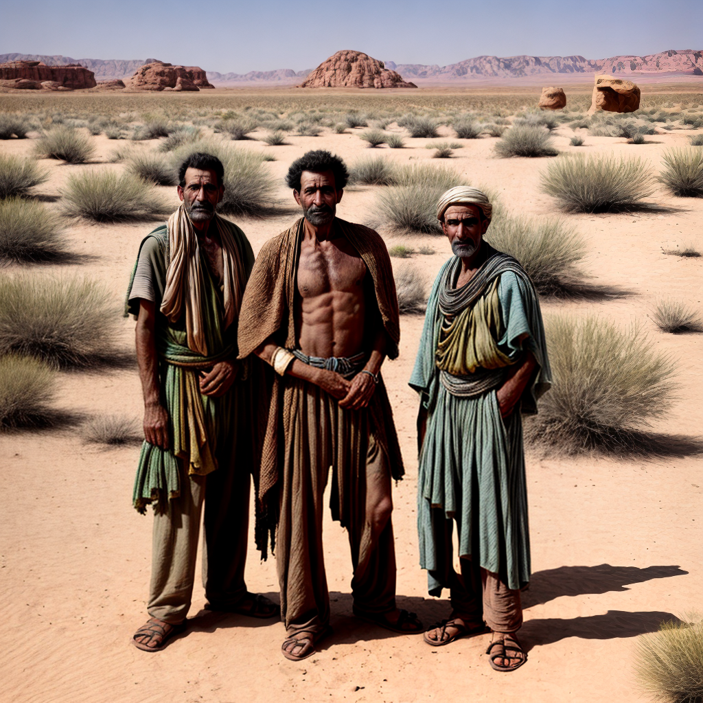 men in the desert