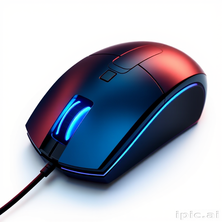 High-Tech Gaming Mouse with Sleek Design and Vibrant LED Lighting Features