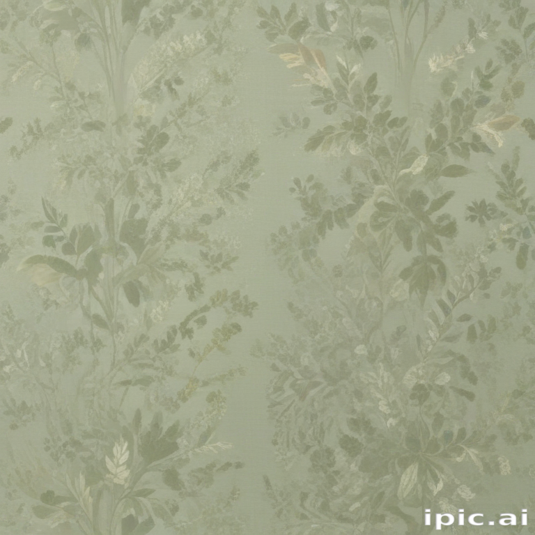 Delicate Green Floral Pattern Featuring Subtle Leaves and Botanical Designs
