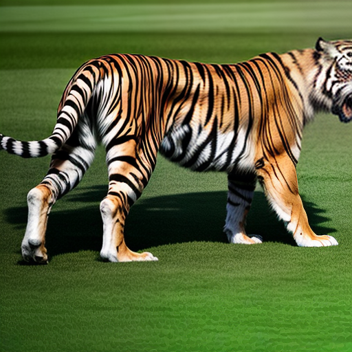 Messi plays with a tiger in the field