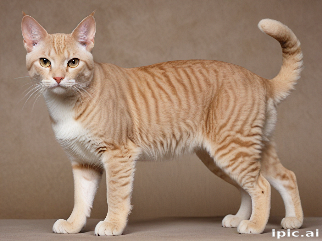 A Striking Light Orange Cat with Distinctive Stripes Poses Elegantly