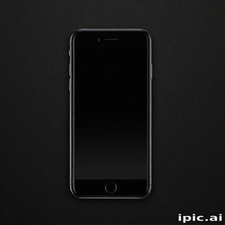 Modern Smartphone Displaying a Dark Screen on a Textured Background