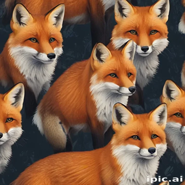 A Whimsical Pattern of Playful Foxes in Vibrant Orange and Brown.