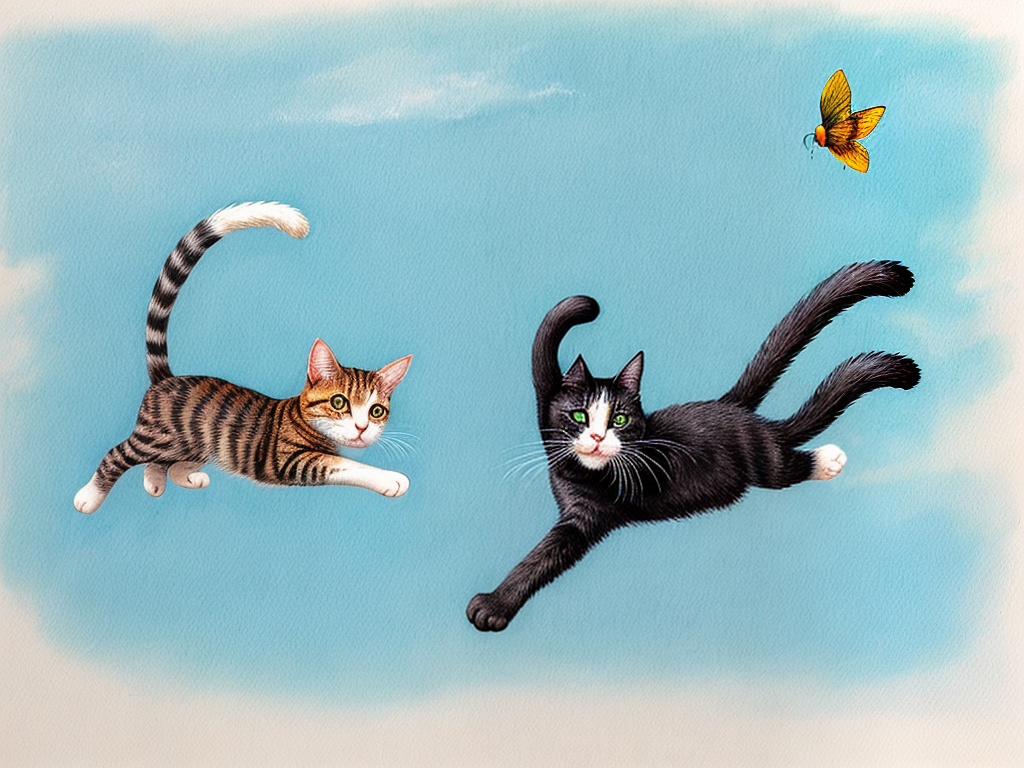 a cat flying