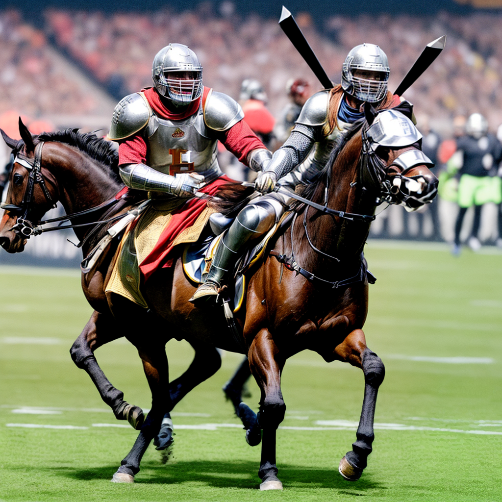 Angry Medieval knight holding the king’s arm.