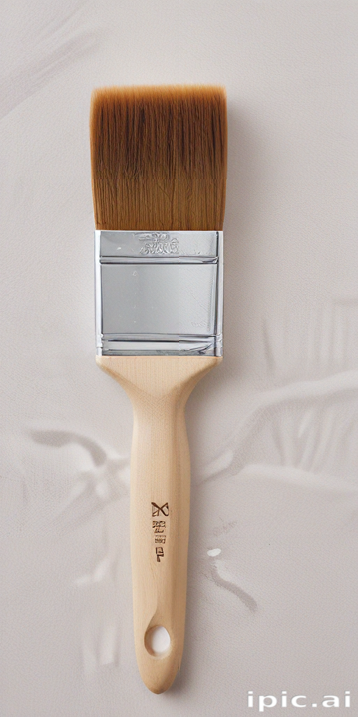 High-Quality Paintbrush with Soft Bristles on a Smooth Surface Background.